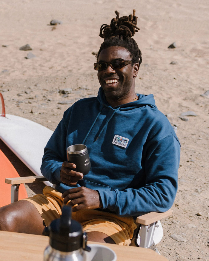 Roamer Patch Relaxed Fit Hoodie Dark Denim – Passenger