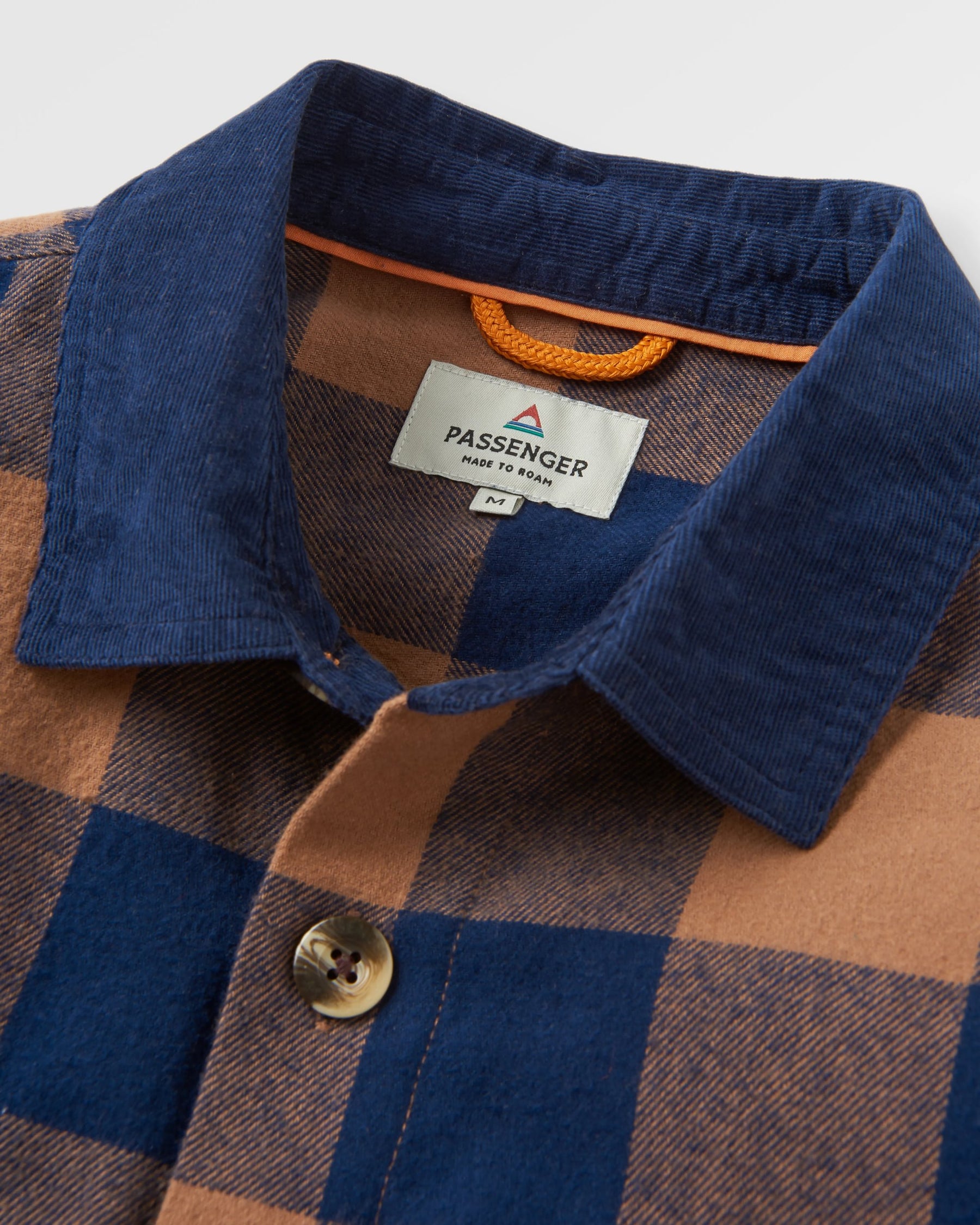 Rustic Organic Cotton Shirt Toffee/Rich Navy Buffalo – Passenger