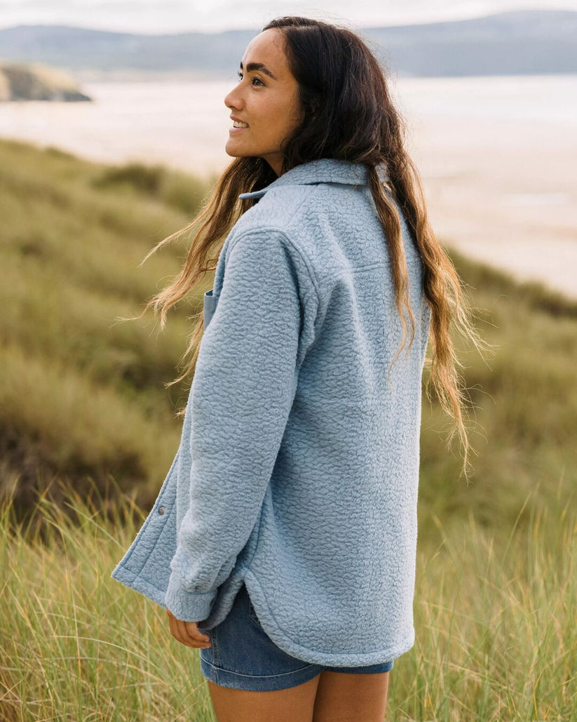 Rappel Recycled Sherpa Oversized Shirt Faded Denim – Passenger