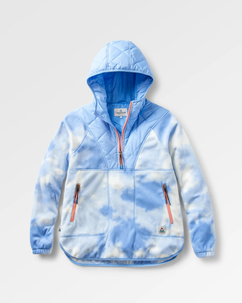 Juana Recycled Polar Hooded Fleece Tie Dye Cornflower – Passenger