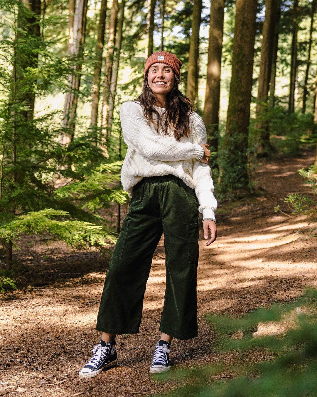 Someday Organic Cotton Corduroy Cropped Trouser Fir Tree – Passenger