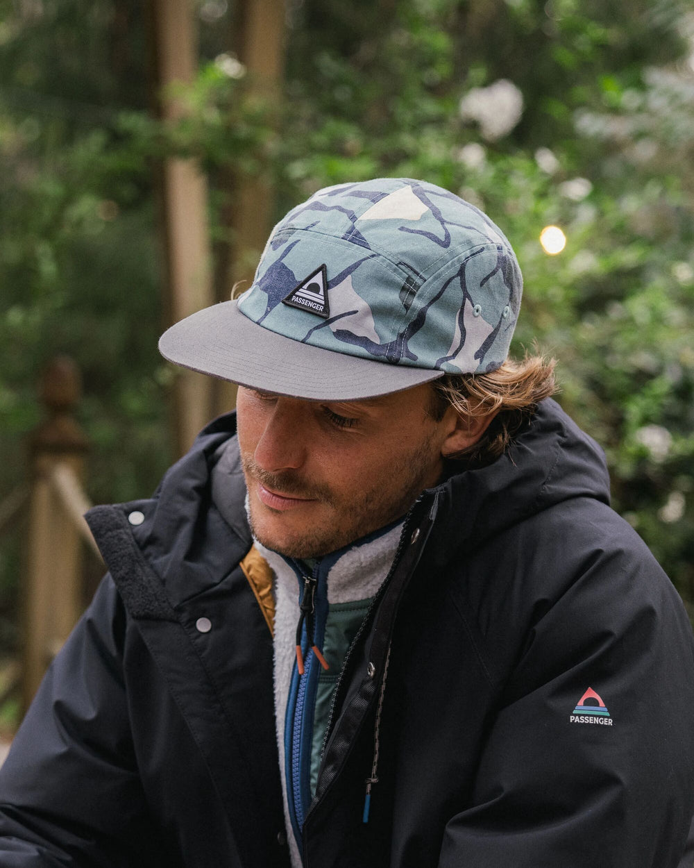 Coast Organic Cotton 5 Panel Cap Abstract Trails Arctic – Passenger