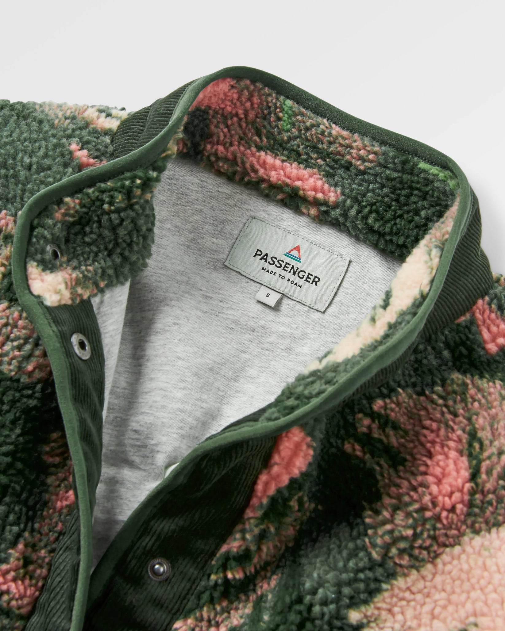 Clover Recycled Cotton-Lined Sherpa Fleece Abstract Mountain Fir Tree ...