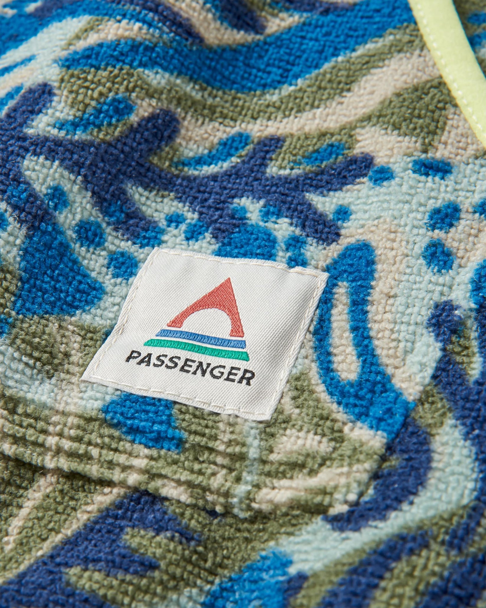 Tulum Recycled Towel Poncho Charcoal/Abstract Seaweed – Passenger