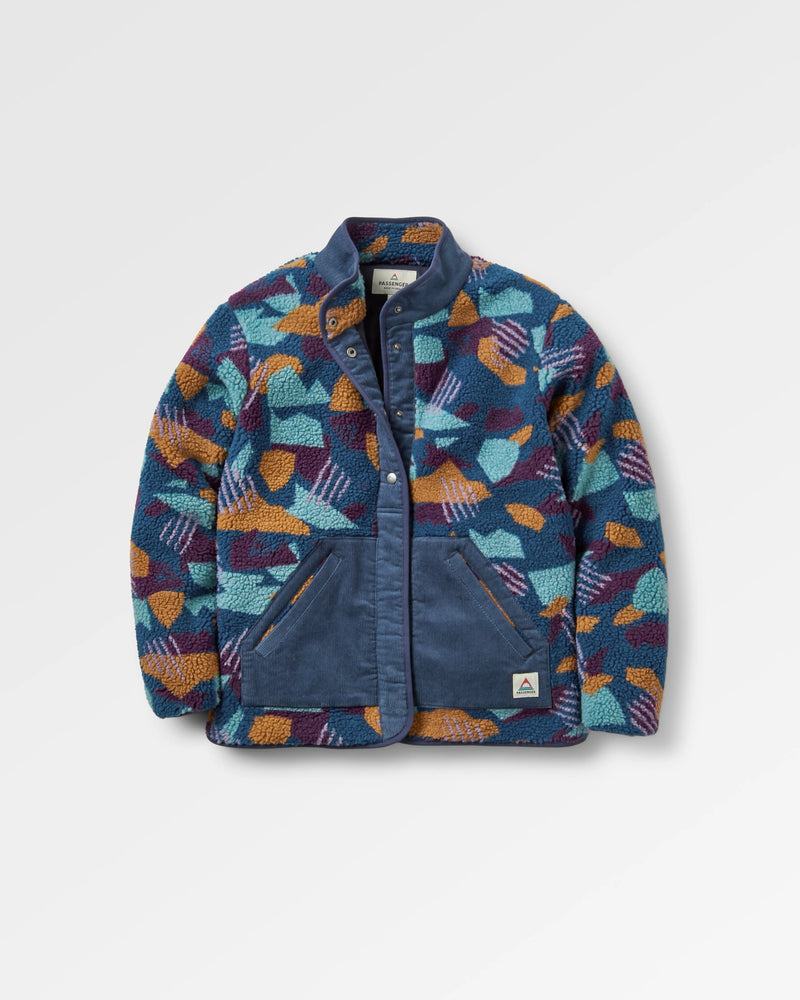 Clover Sherpa Fleece Deep Blue Camo Pattern – Passenger