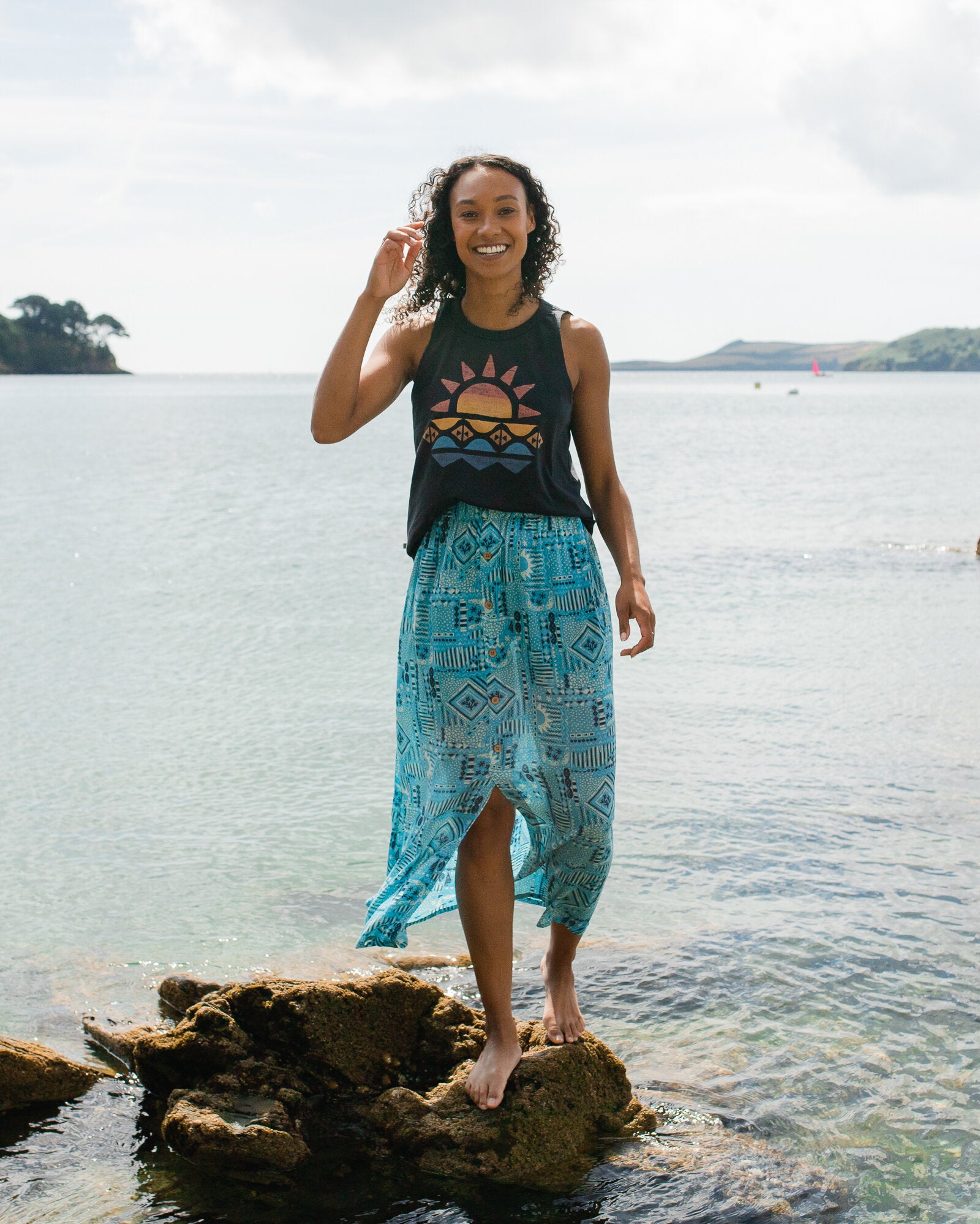 Hannah Skirt Vintage Patchwork Blue Pool – Passenger