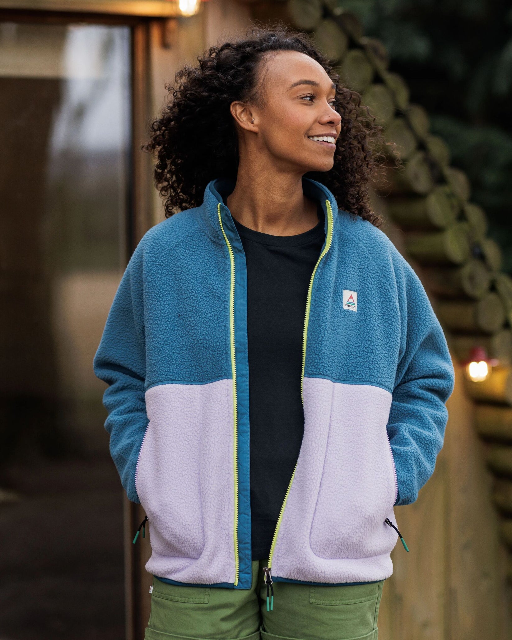 Fairbanks Full Zip Recycled Sherpa Fleece Lilac Mist – Passenger