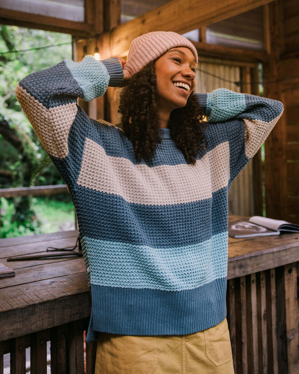 Reflection Stripey Jumper Stormy Blue/Retro Blue – Passenger