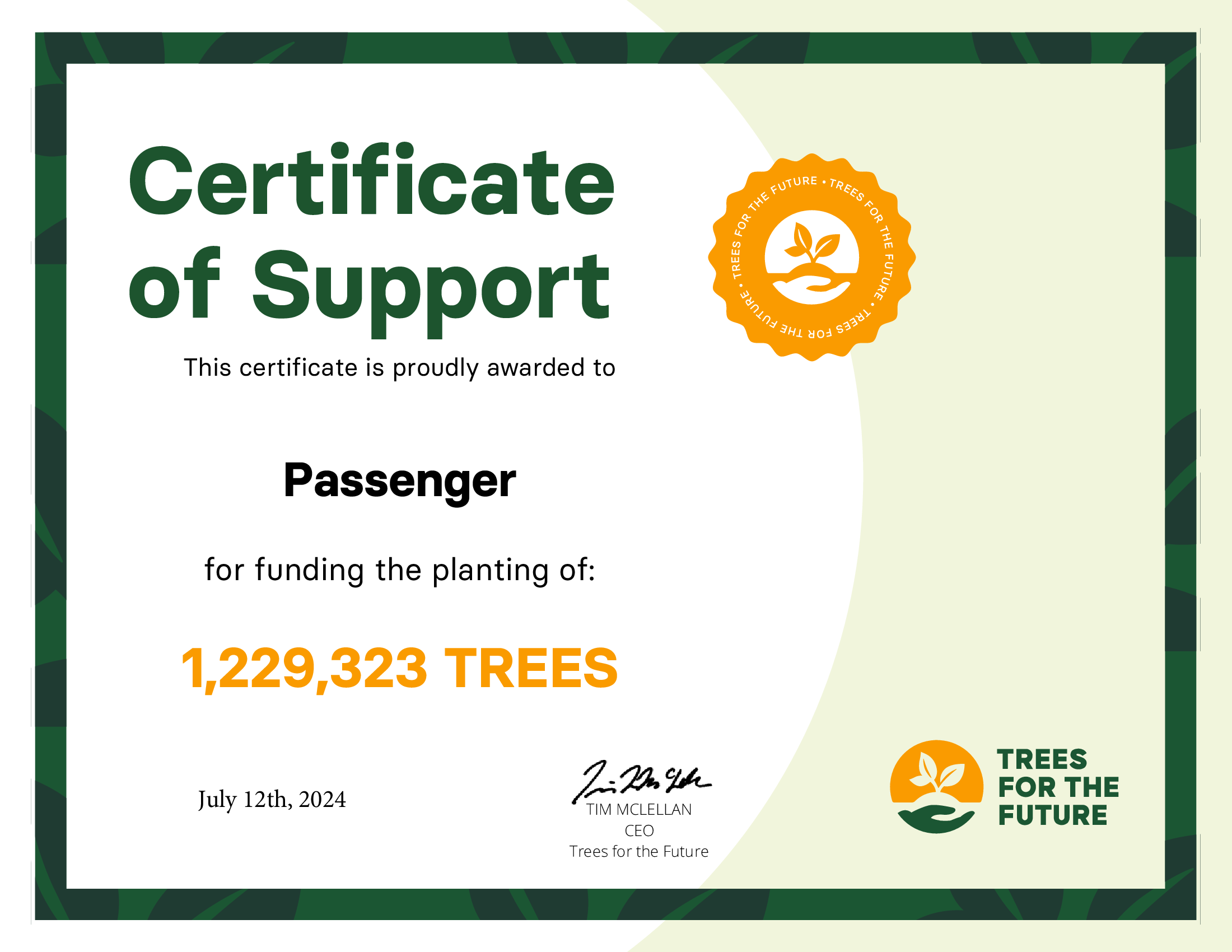Plant & Protect – Passenger