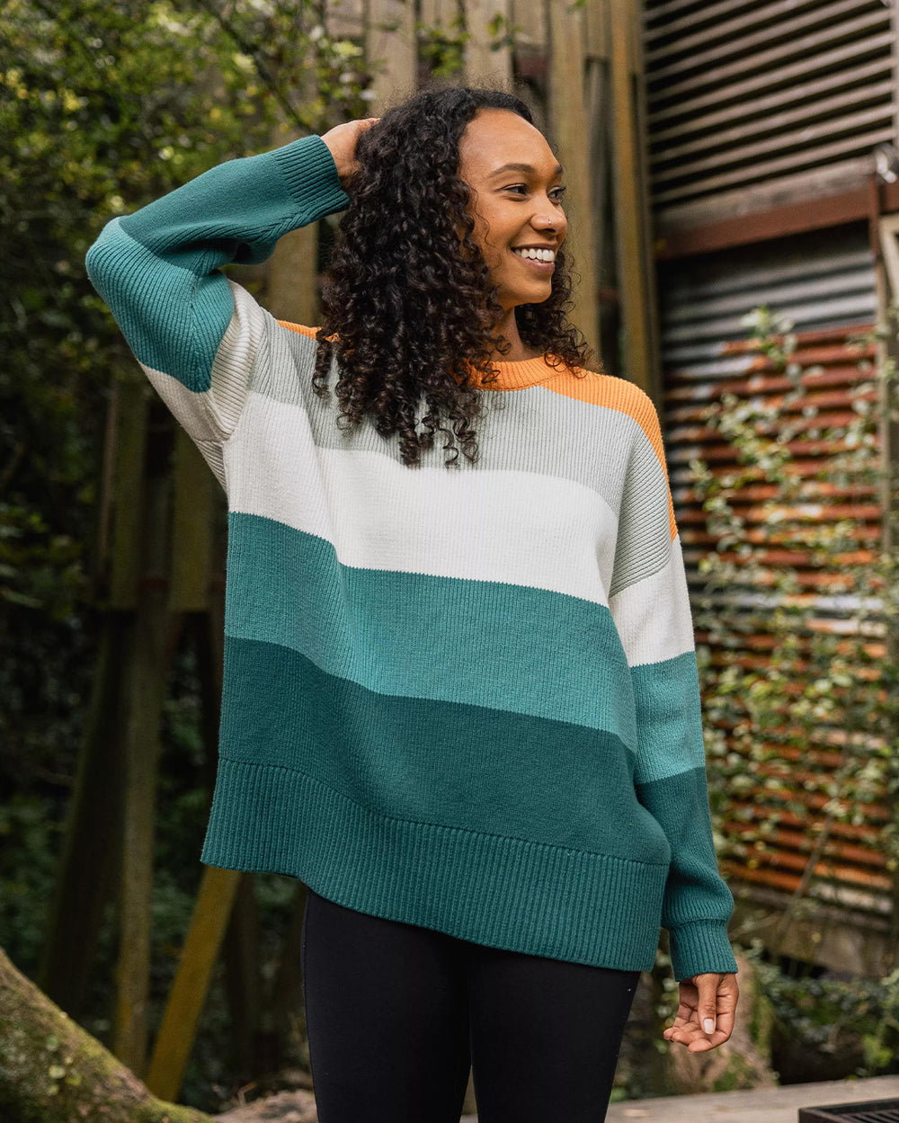 Moments Oversized Organic Knitted Jumper Multi Stripe – Passenger
