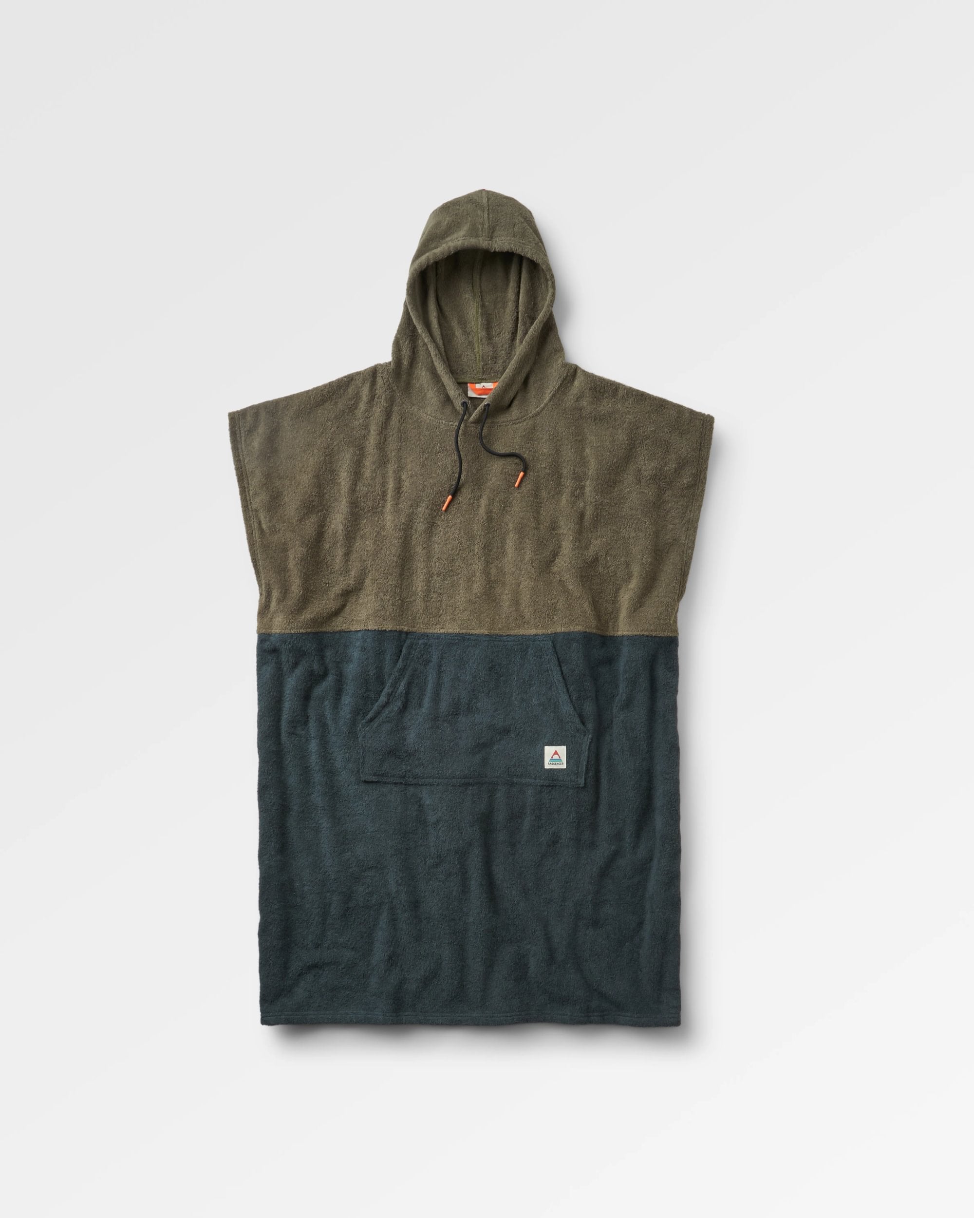 Shoreline Cotton Towel Poncho Dusty Olive/Charcoal – Passenger