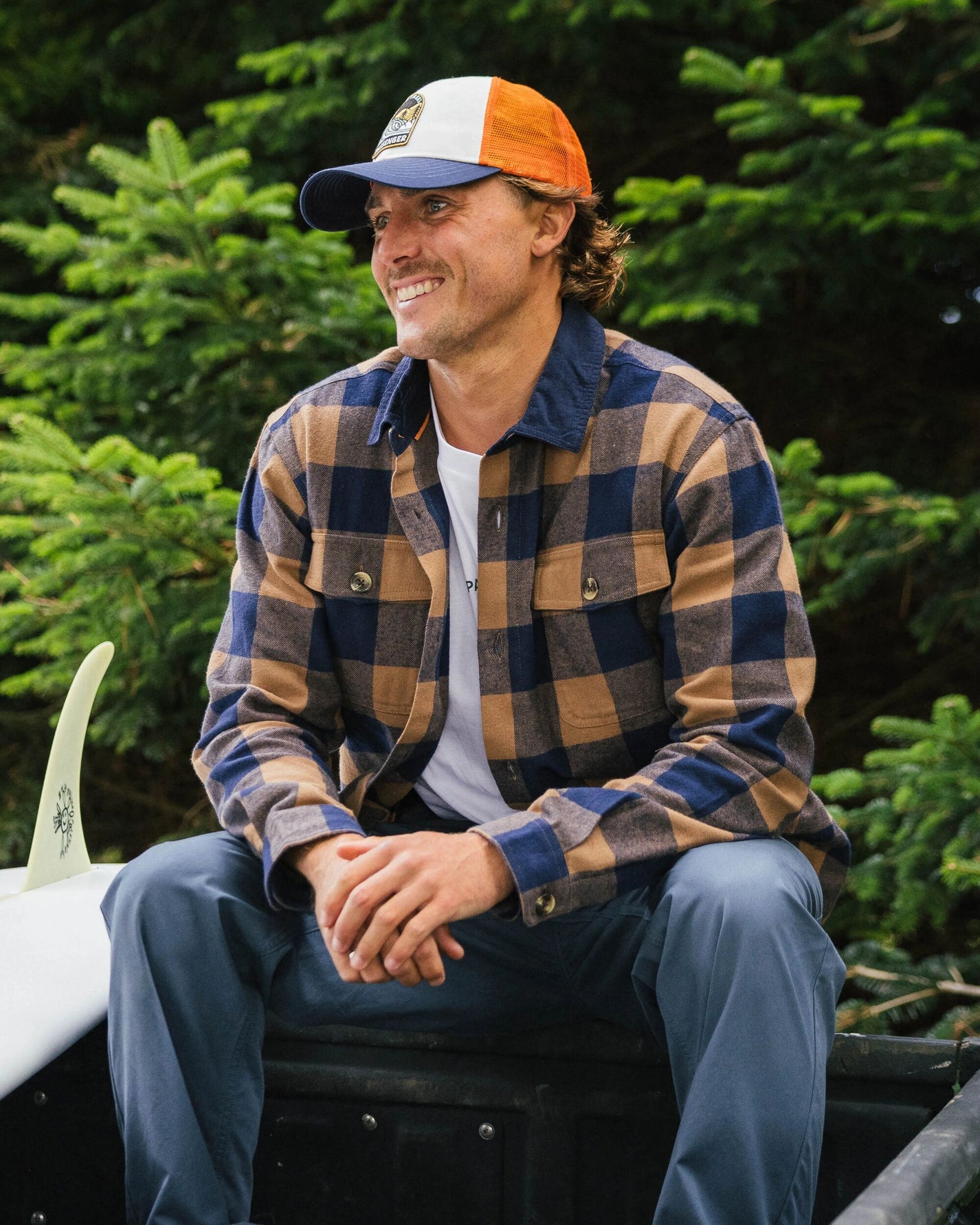 Rustic Organic Cotton Shirt Toffee/Rich Navy Buffalo – Passenger
