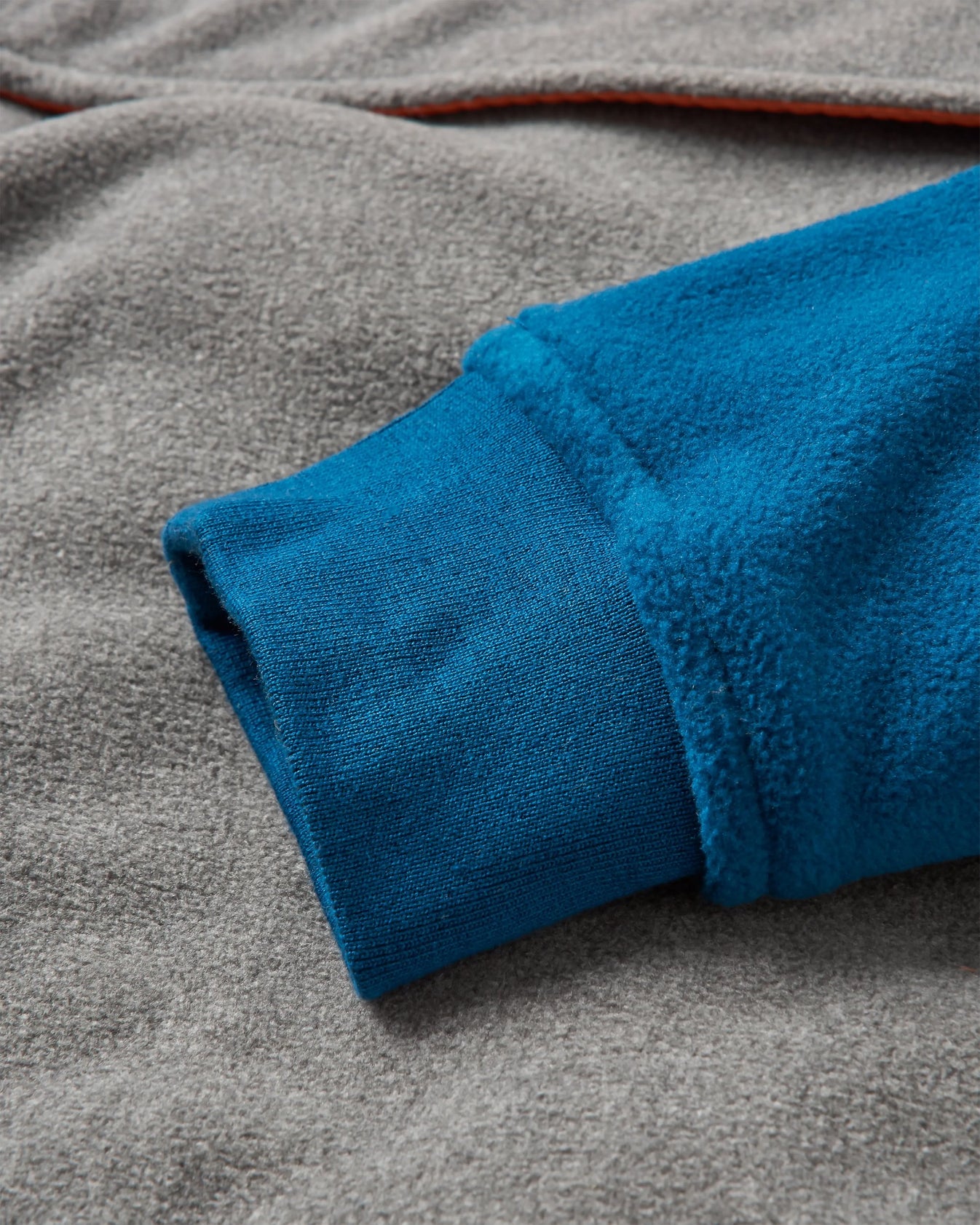 Woodland Hooded 1/2 Zip Recycled Polar Fleece Grey Marl/ Tidal Blue ...