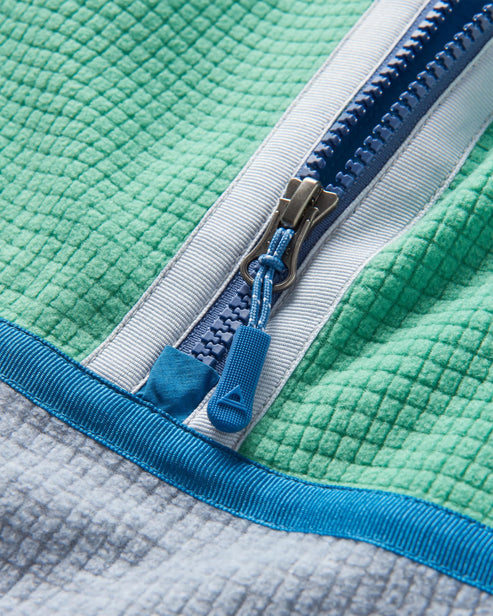 Overlook Recycled Grid Polar Fleece Green Spruce/Grey Marl – Passenger