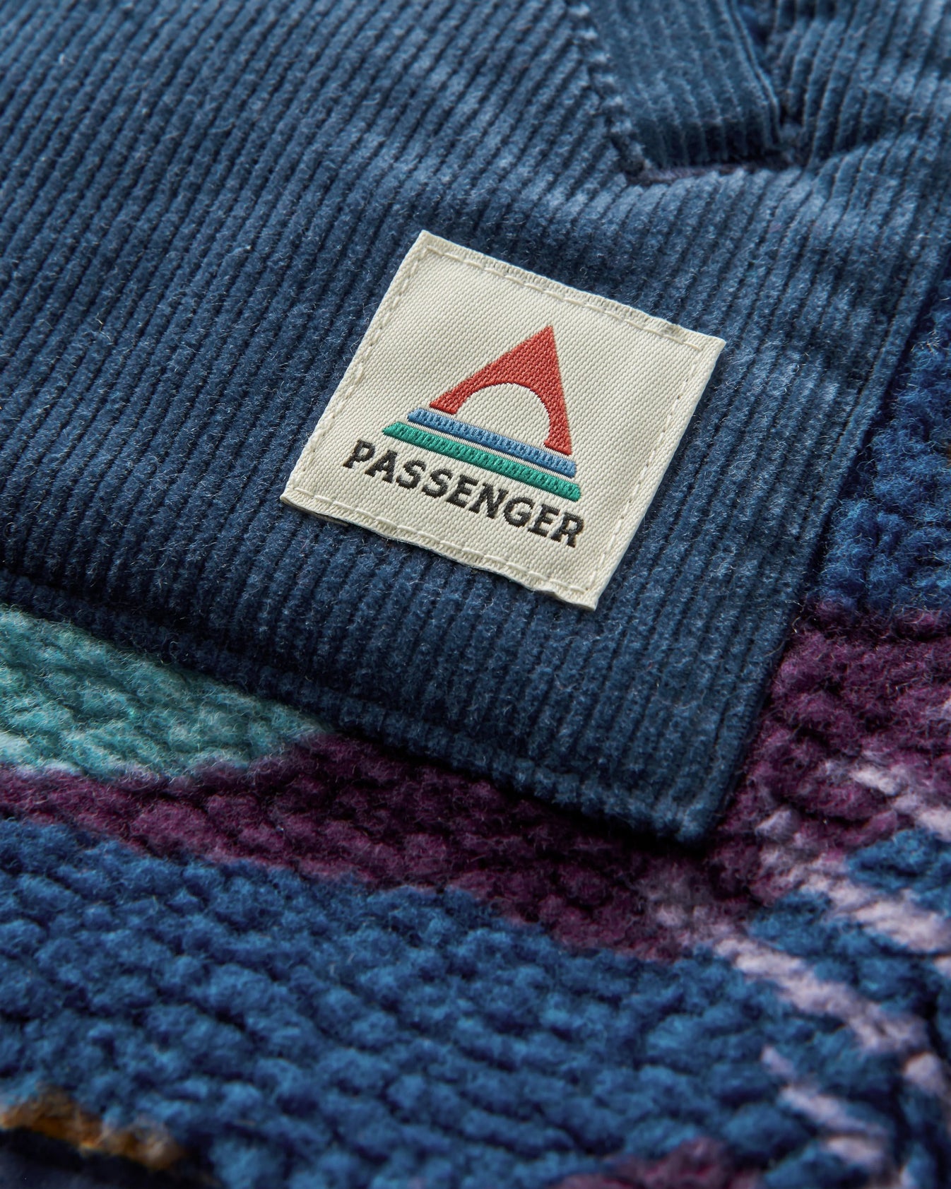 Clover Recycled Cotton-Lined Sherpa Fleece Deep Blue Camo Pattern ...