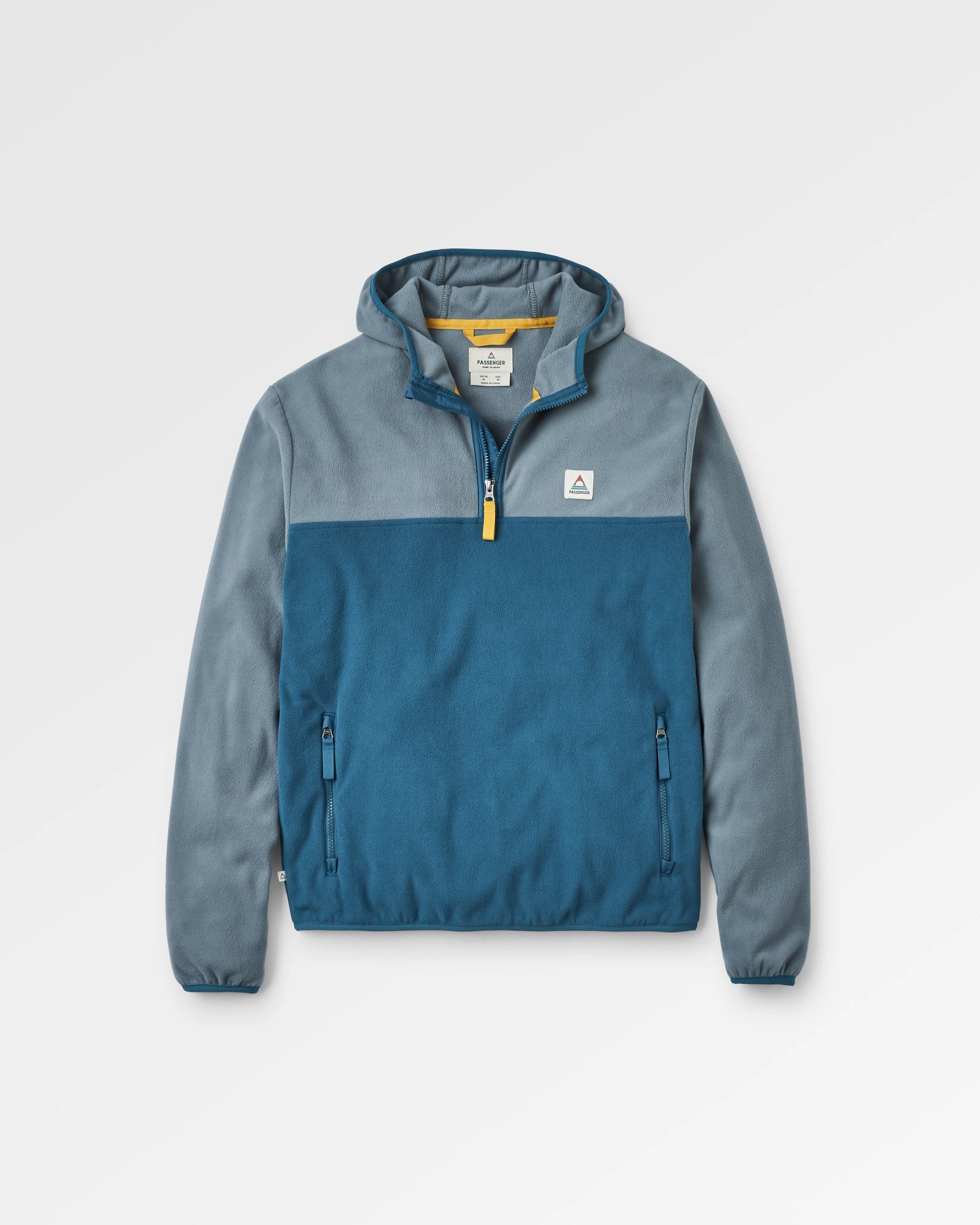 Set Off Recycled Polar Hooded Fleece Tidal Blue/Storm Grey – Passenger
