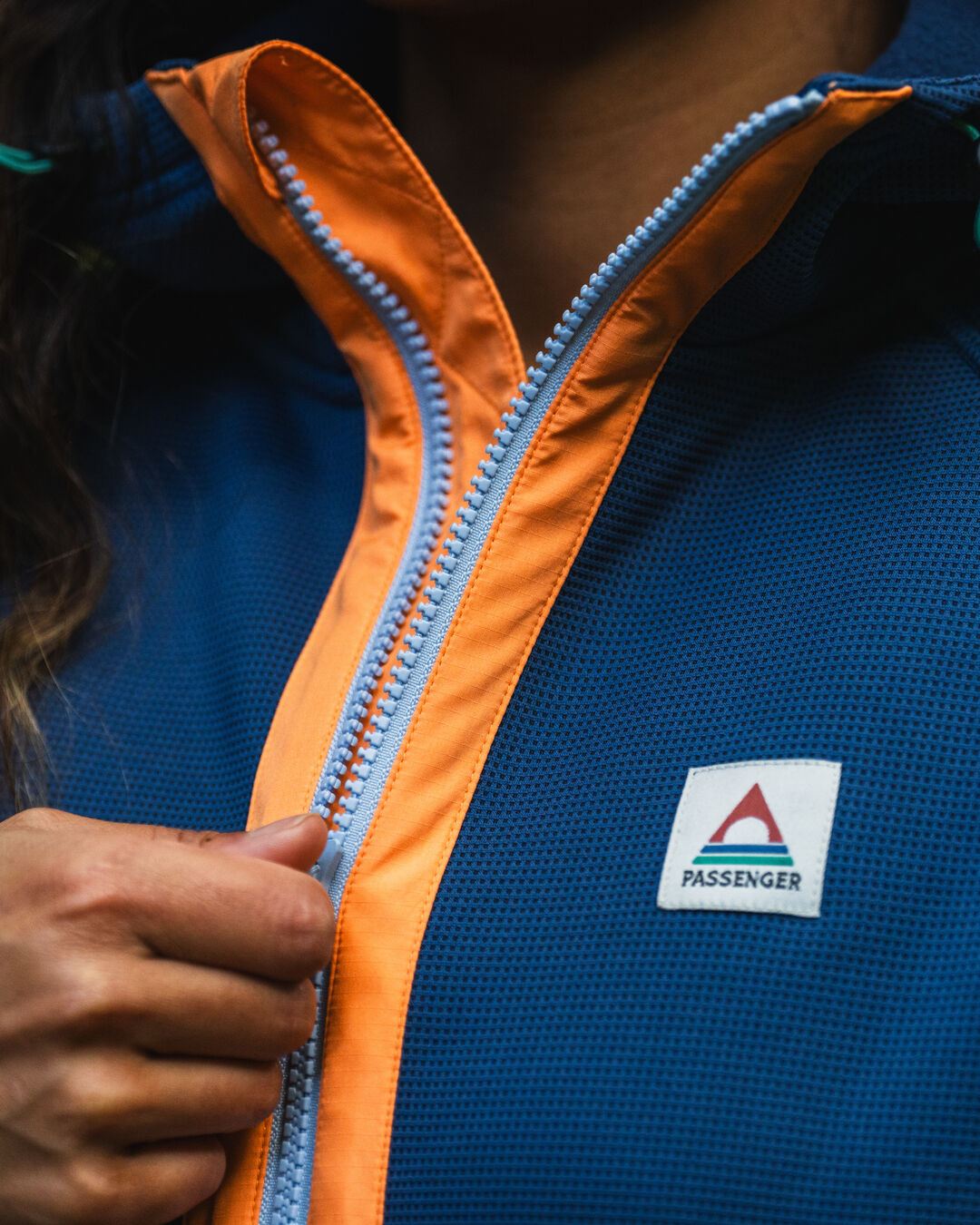 Slope Hooded Recycled Fleece Dark Denim – Passenger