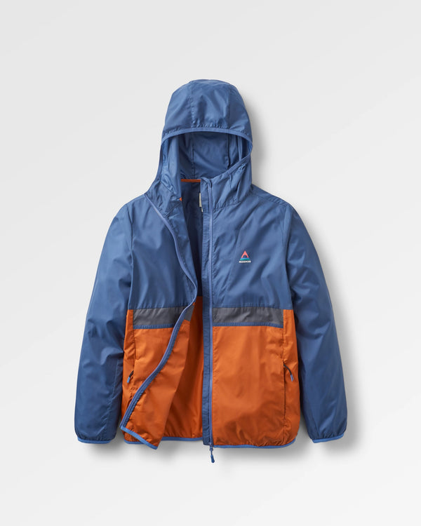 Viento Recycled Windshell Jacket Dark Denim/Sunset Orange – Passenger