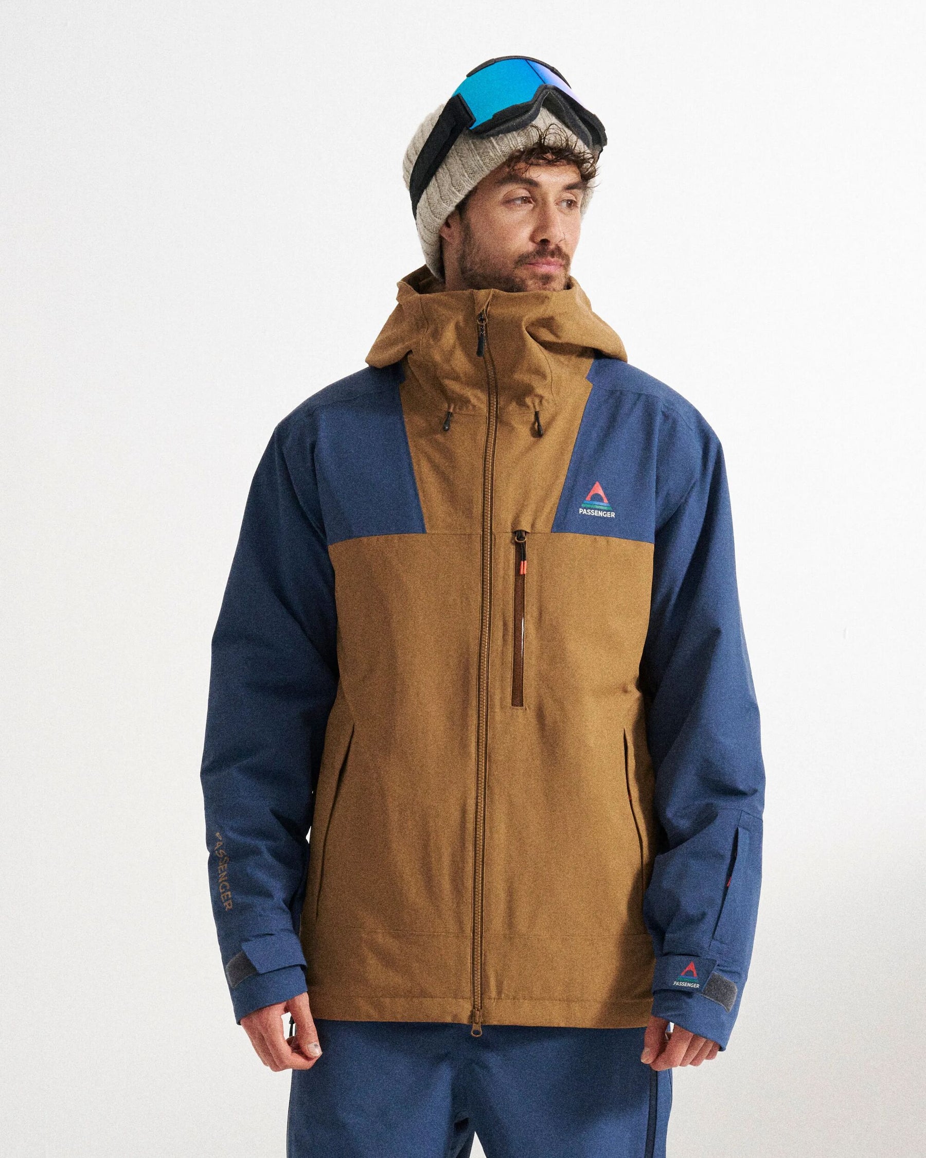 Snowscape Men's Recycled Jacket Dark Denim/Toffee – Passenger