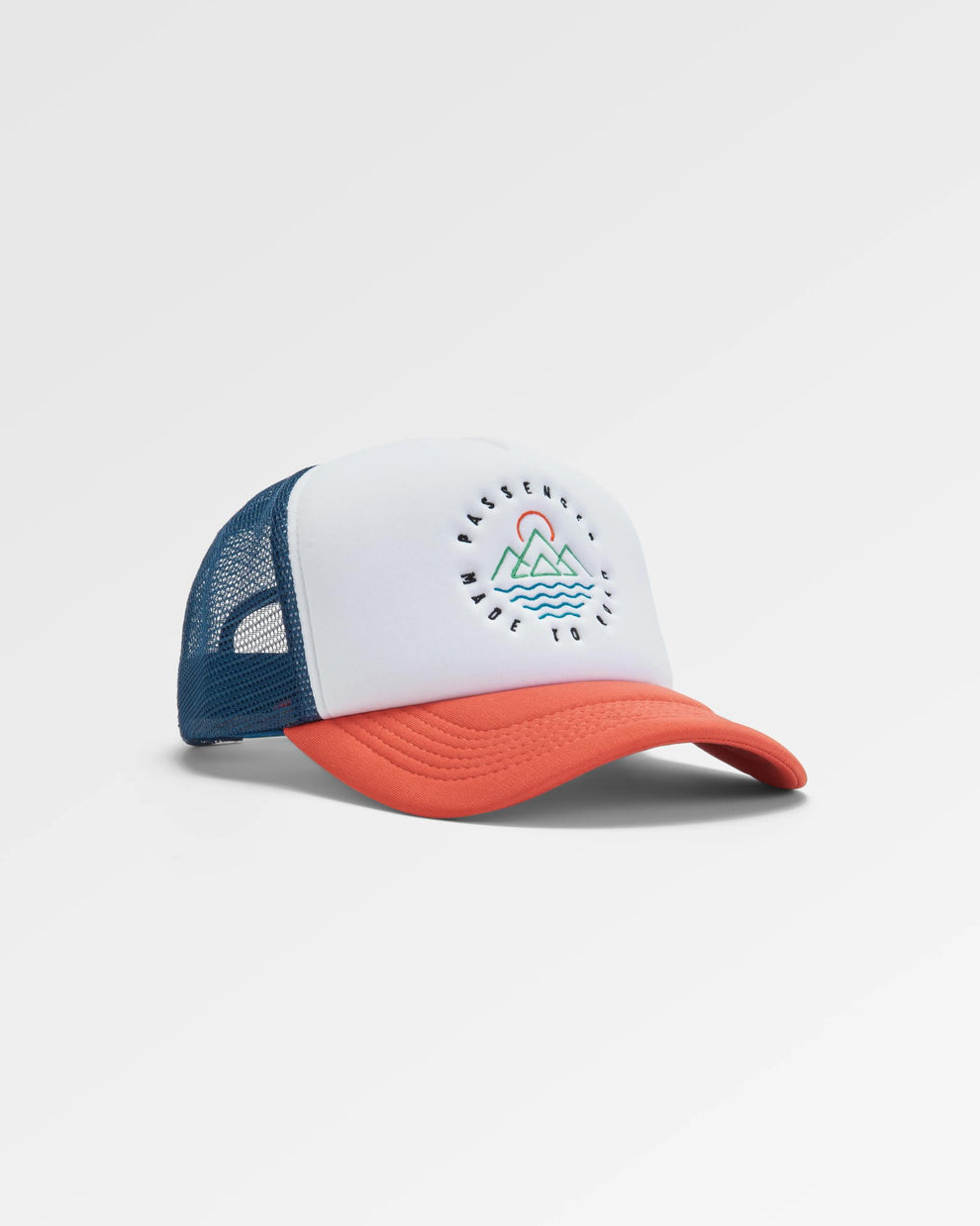 Escapism Trucker Cap Moonlight Blue/Red Spice – Passenger