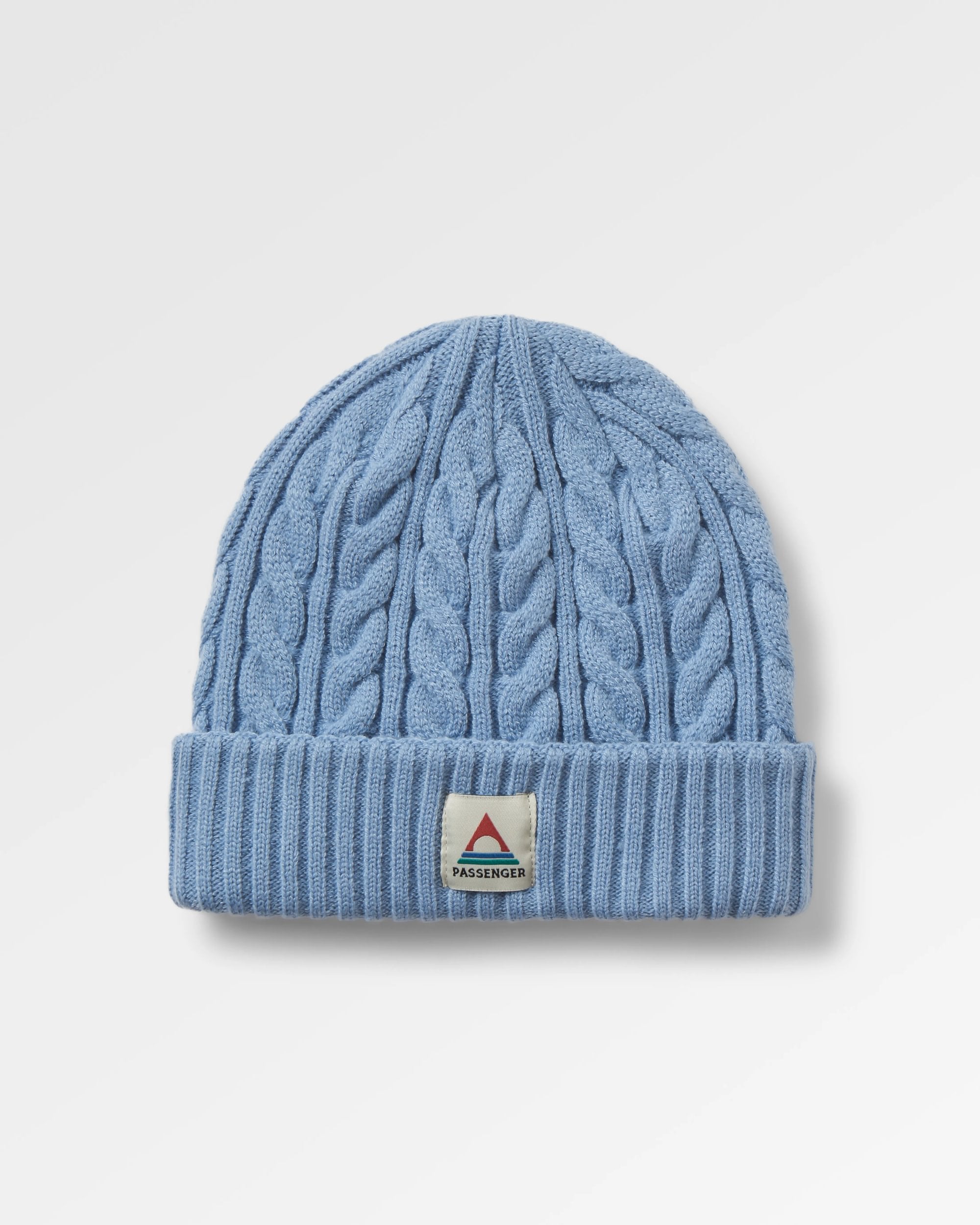 Fireside Cable Knit Beanie Faded Denim – Passenger
