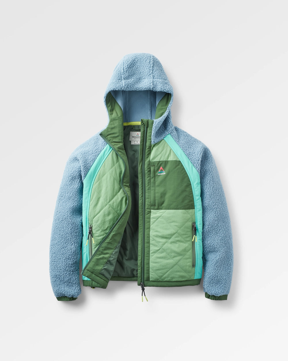 Lara Quilted Jacket Faded Denim/Stem Green – Passenger