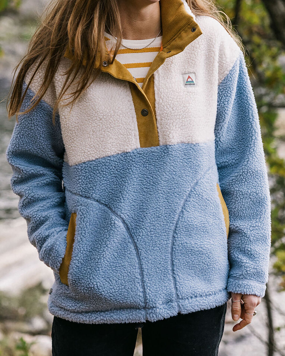 Create Recycled Deep-Pile Sherpa Fleece Blue Fog – Passenger