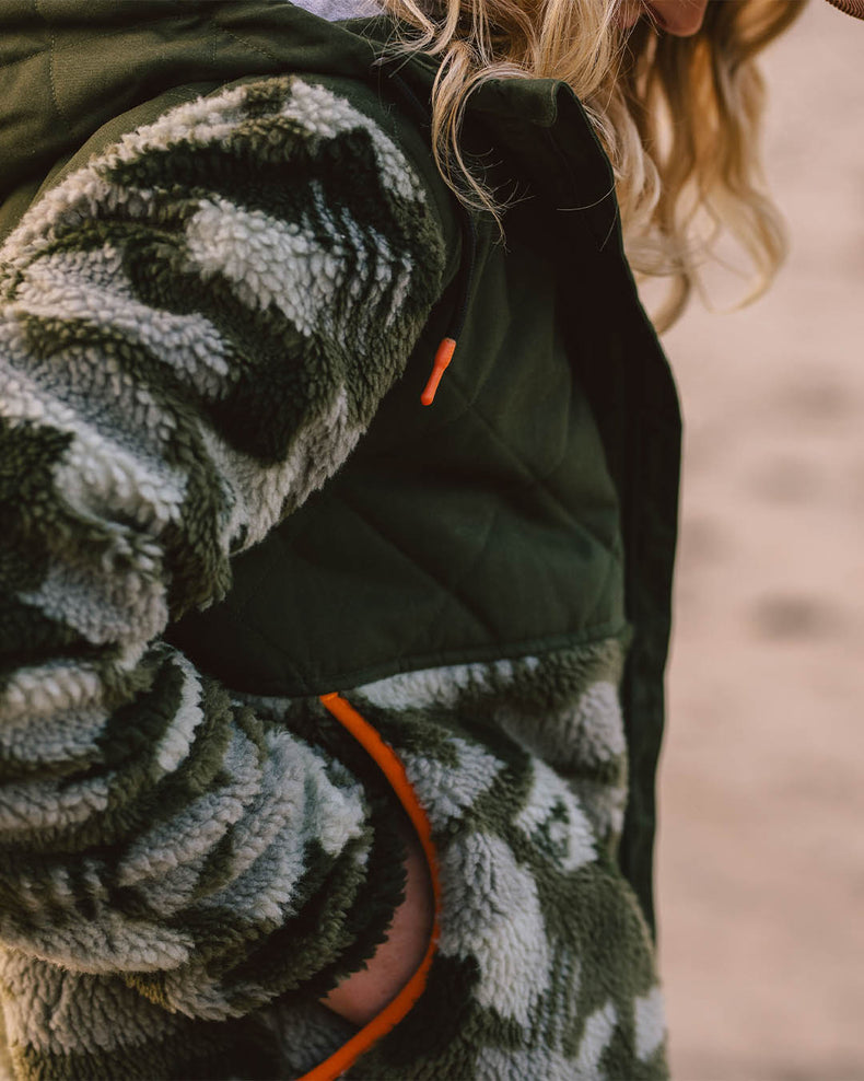 Sefton Recycled Deep-Pile Sherpa Fleece - Fir Tree – Passenger