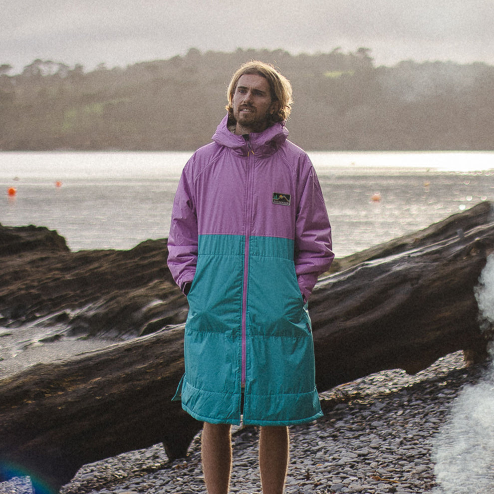 Roaming Recycled Sherpa Lined Changing Robe Viridian Green/Orchid ...