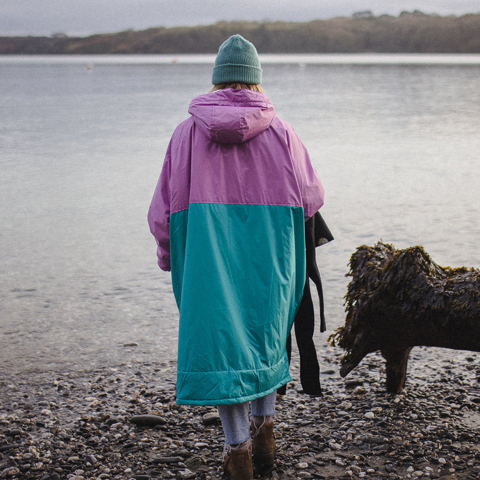 Roaming Recycled Sherpa Lined Changing Robe Viridian Green/Orchid ...