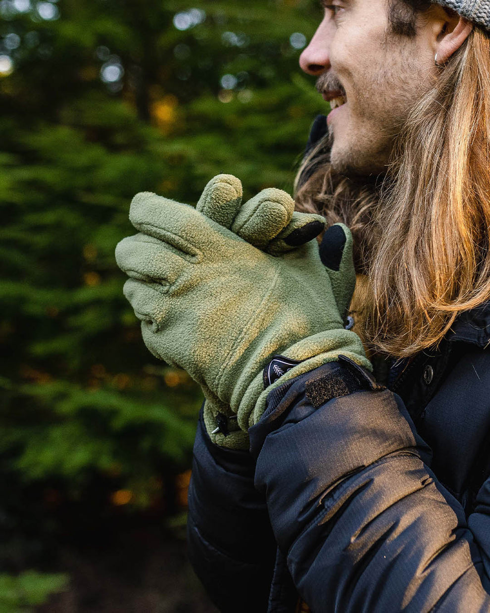 Daytrip Recycled Polar Fleece Touch Screen Gloves Khaki – Passenger
