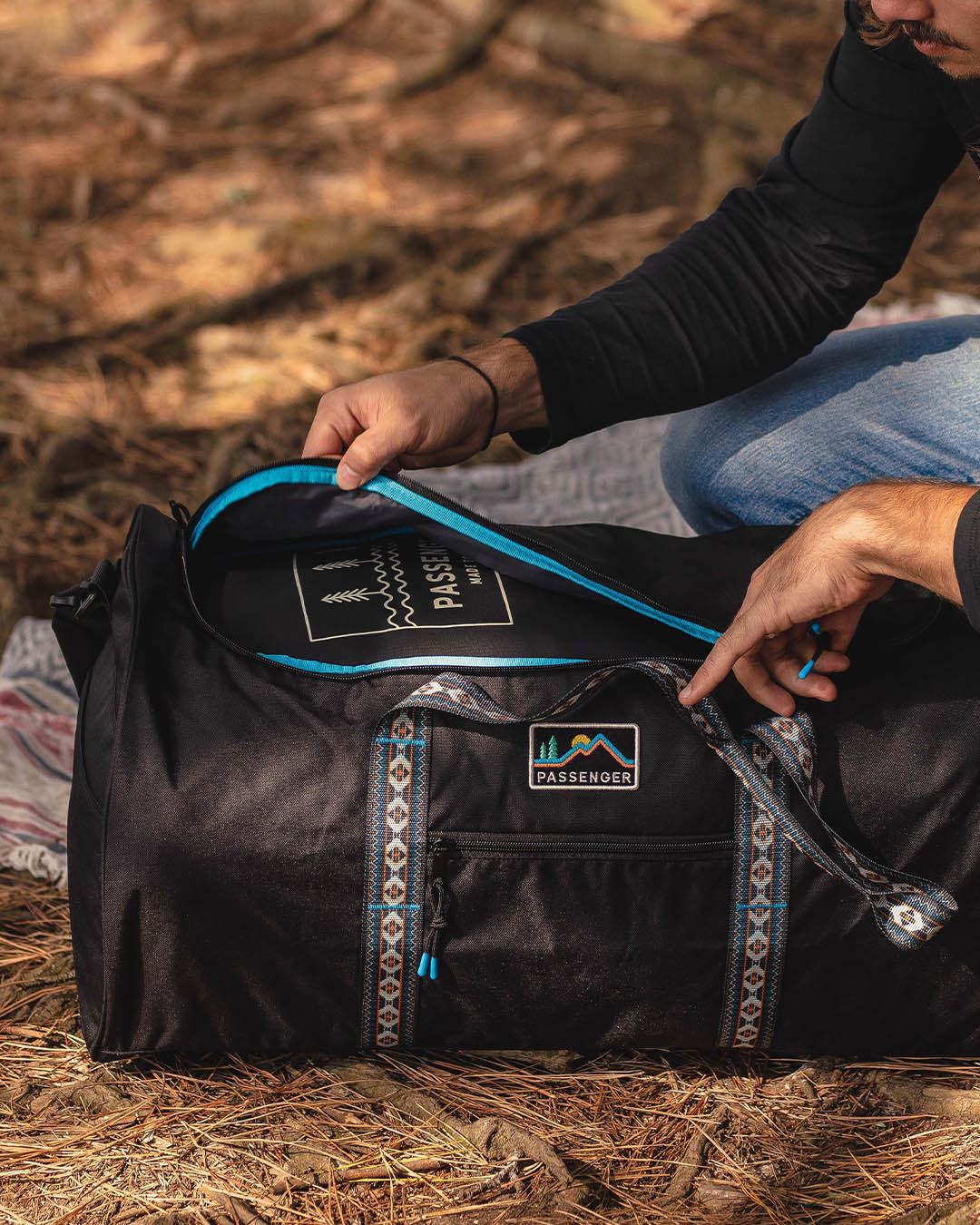 Weekender 58L Recycled Polyester Duffle Bag Black – Passenger