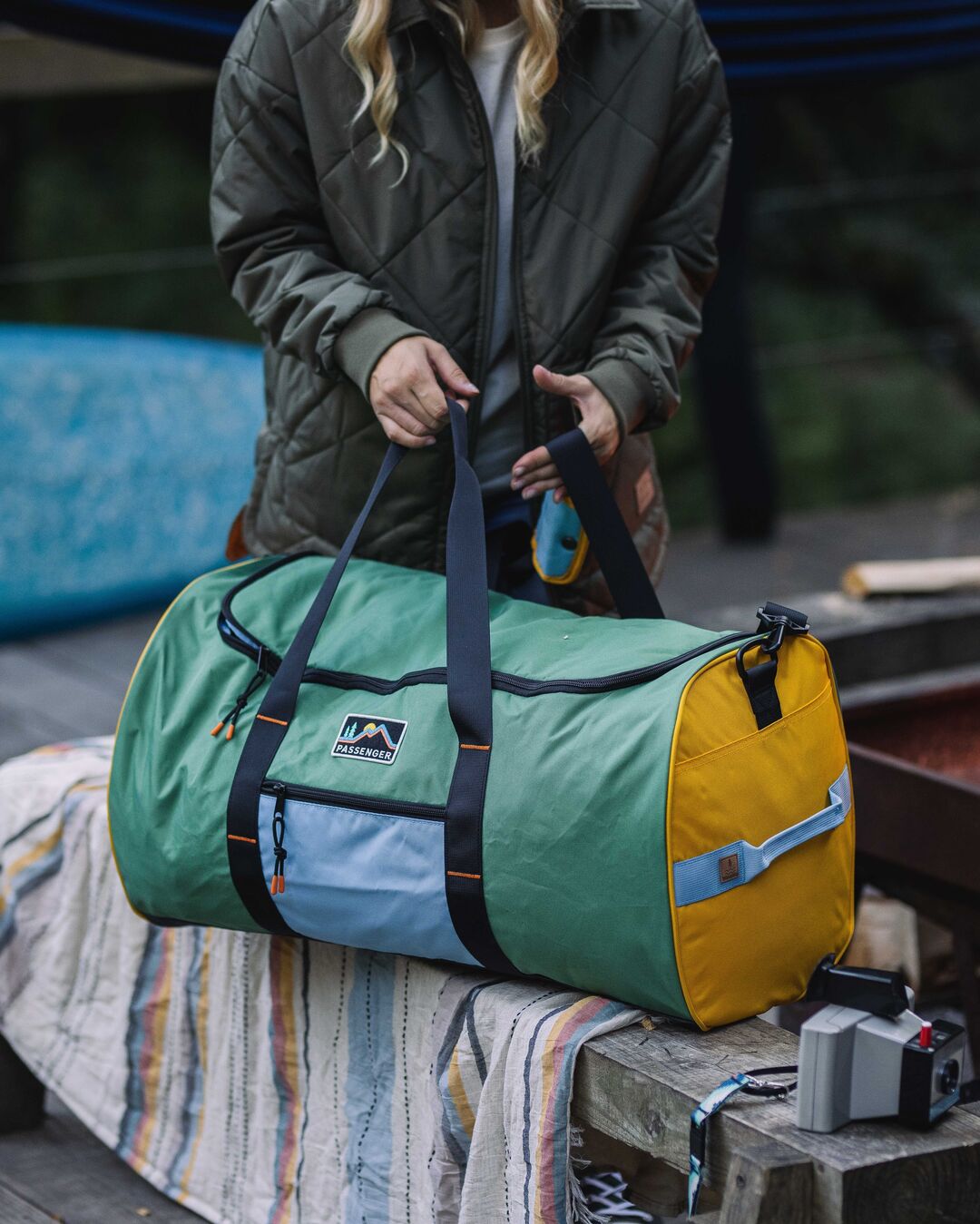 Weekender 58L Recycled Polyester Duffle Bag Laurel Green – Passenger