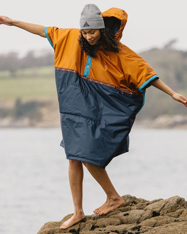 Outback Recycled Pull Over Changing Robe - Glazed Ginger/Deep Navy ...